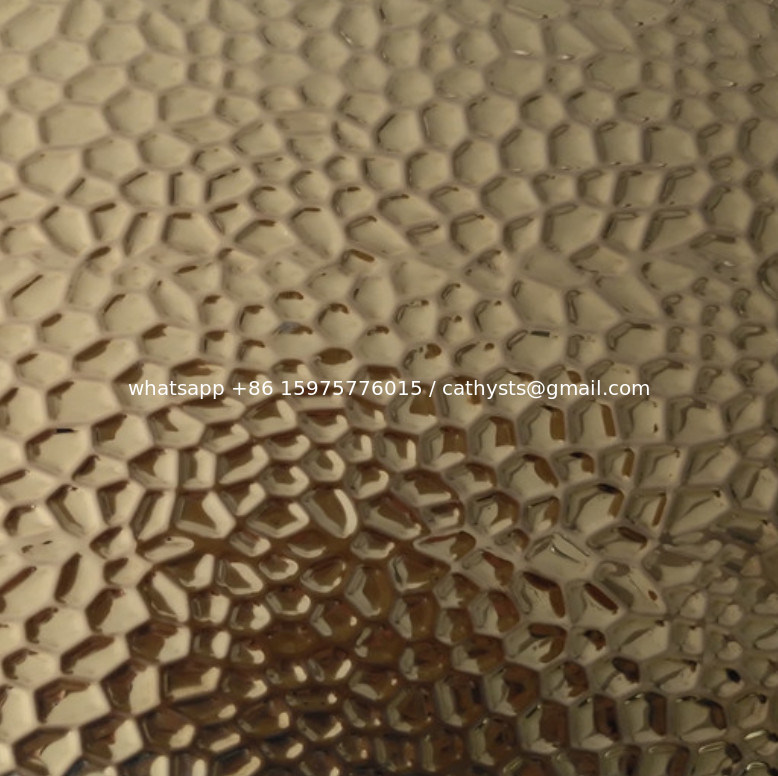 Hot Designed sheet Gold color mirror bright finish hammered stainless ...