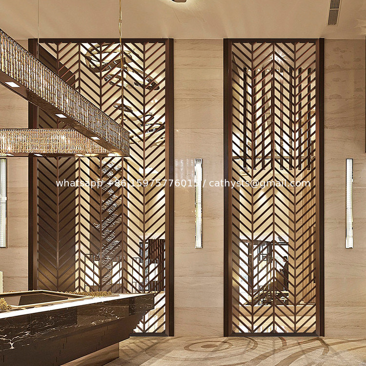 Gold Stainless Steel Partition For Hotels/Villa/Lobby Interior Decoration