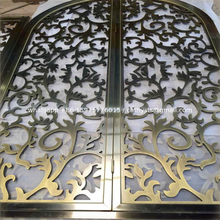 Bronze Metal Laser Cut Panels For Hotels Villa Lobby Interior Decoration
