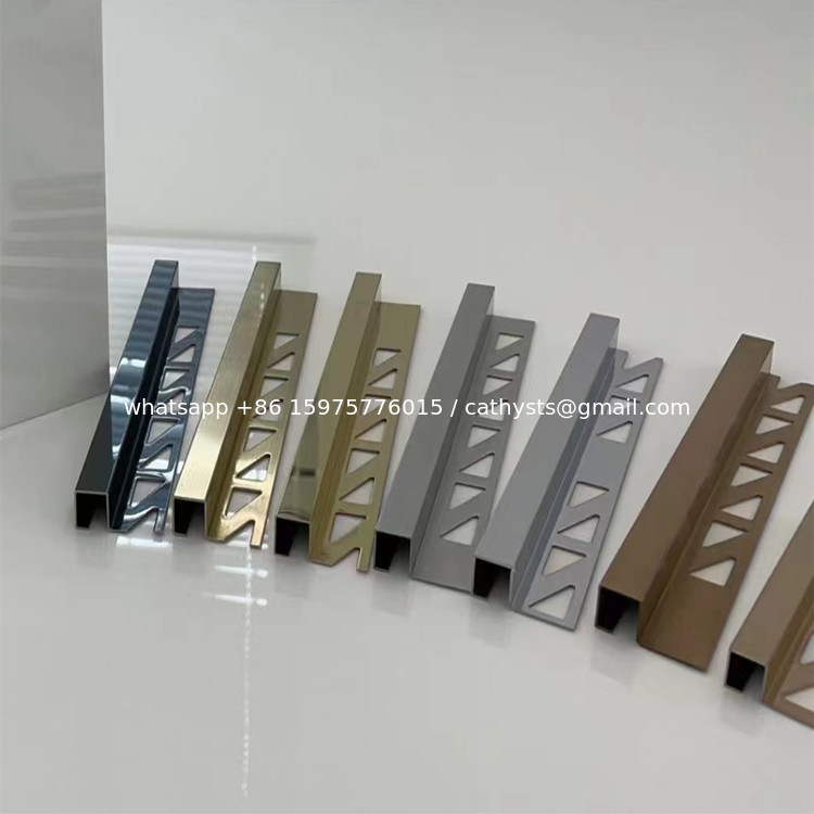 304 316 Metal Tile Trim Modern Style Corner Protection Stainless Steel ...