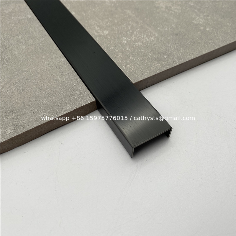 8mm 10mm 12.5mm Square Edge Brushed Silver External Tile Trim Corner (1 ...