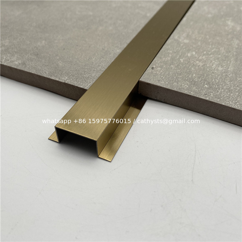 Gold Stainless Steel U Channel Decorative Profile Floor Inlay Ss Tile Trim