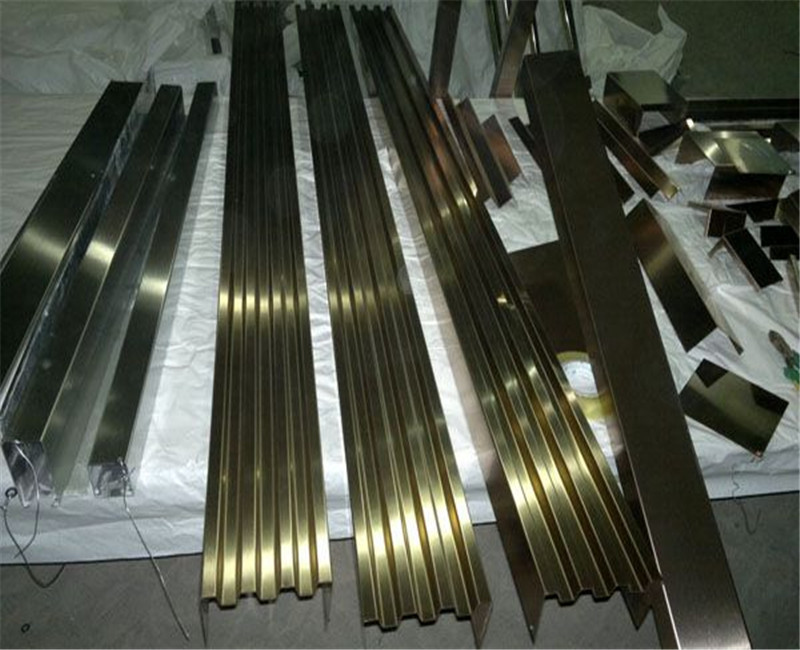 stainless steel metal wall panels trimmings U channel shape with black ...