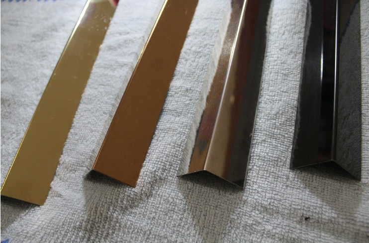 stainless steel angle transition strip SS316 angle bronze mirror finish